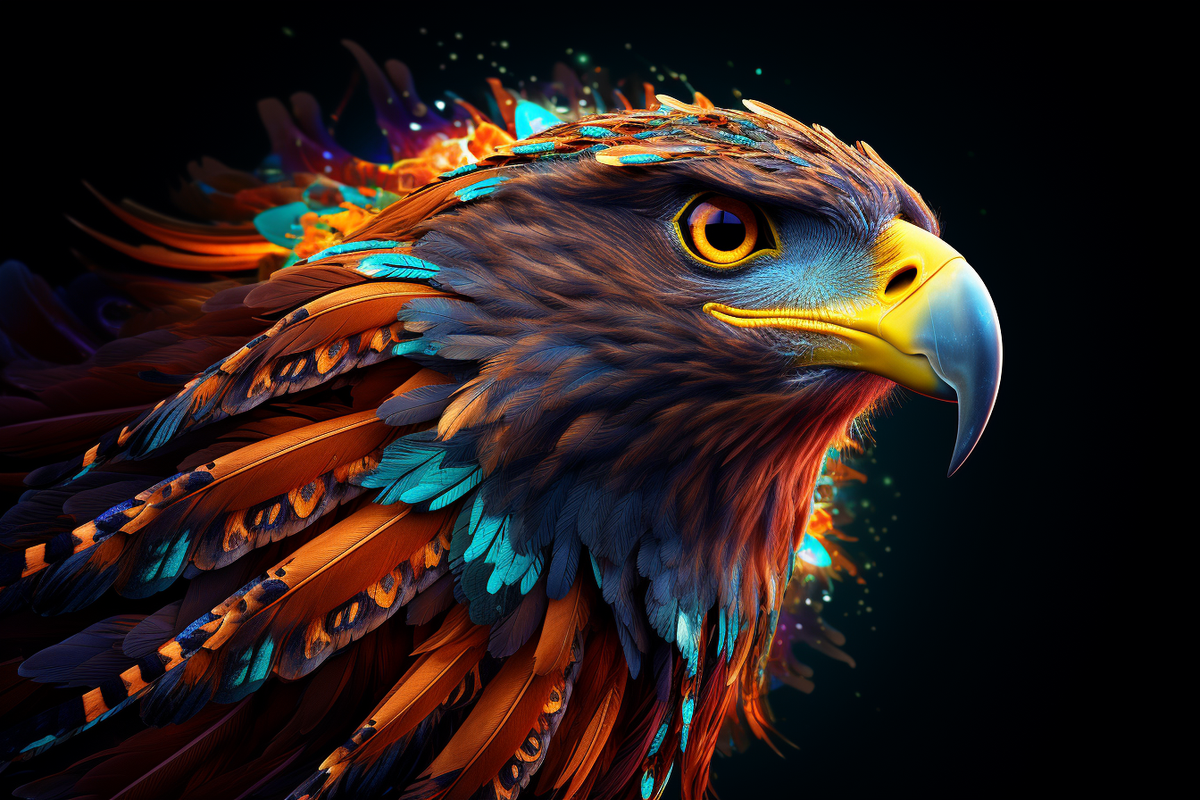 Eagle UV Reactive Wall Hanging | Shamanic Tapestry | Visionary Psyched ...