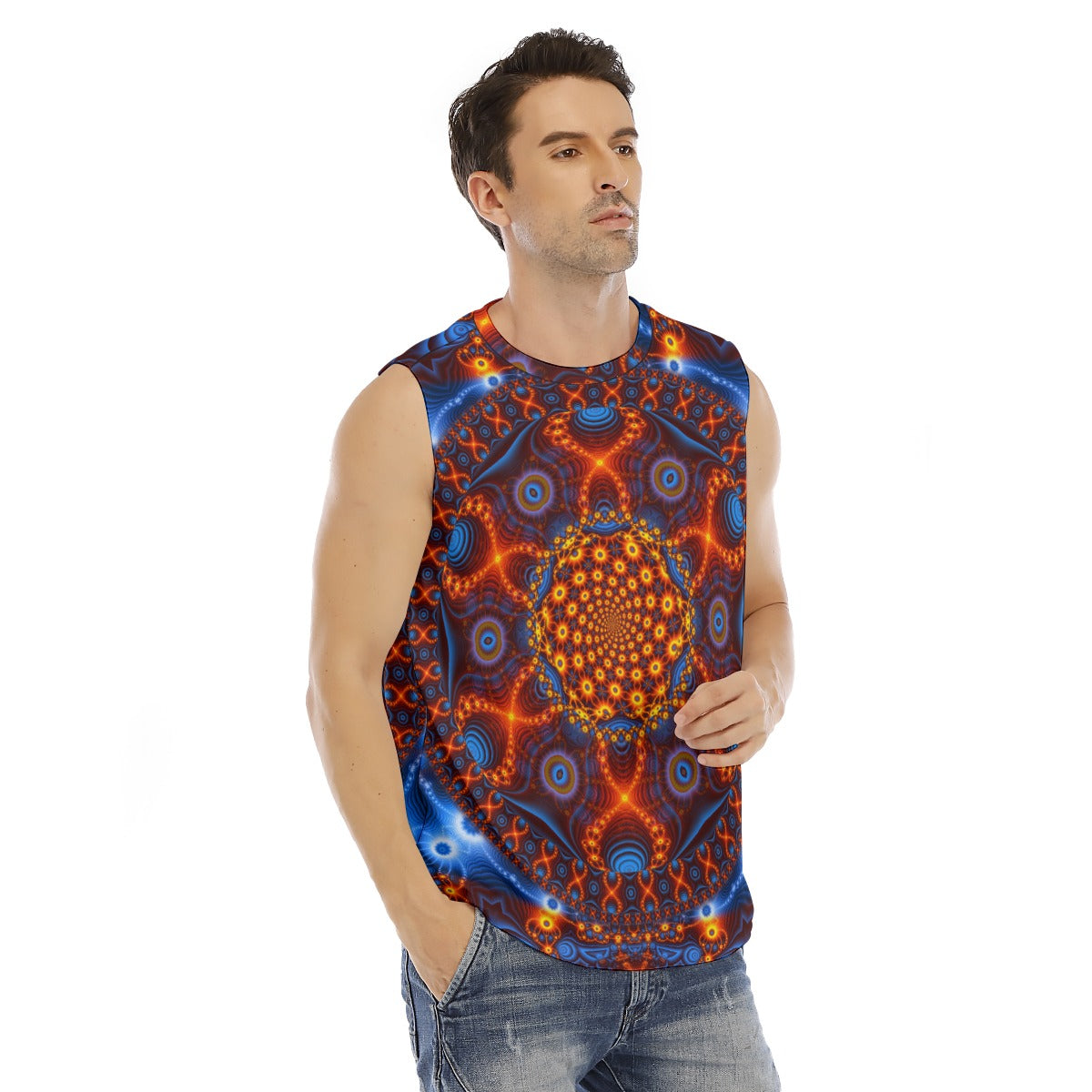 Psychedelic Men's Tank Top | Rave Men's Tanks | Festival Outfit | Cact ...