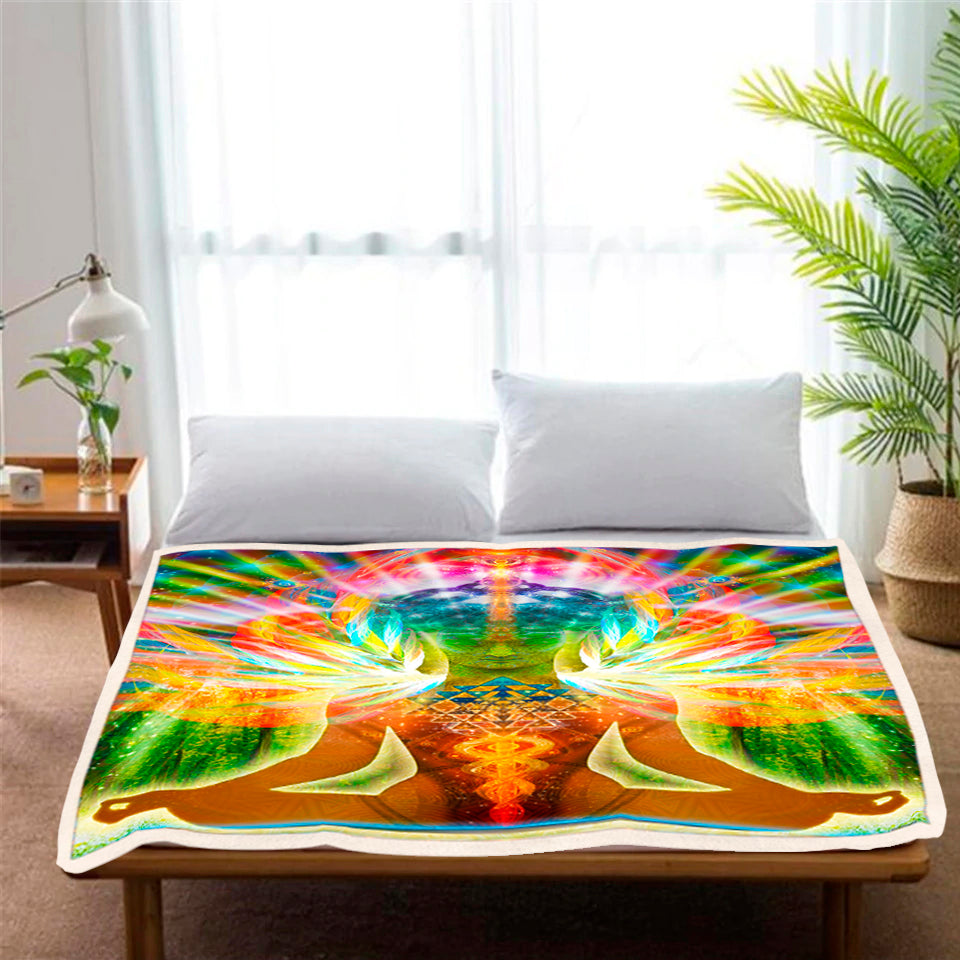 Meditation Throw Blanket | Sherpa Fleece Blanket | Buddha Birth – Pumayana