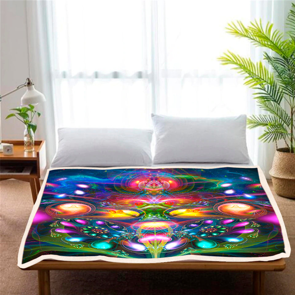 Psy Frog Fleece Blanket | Trippy Sherpa Blanket | Dimitri The Frog ...