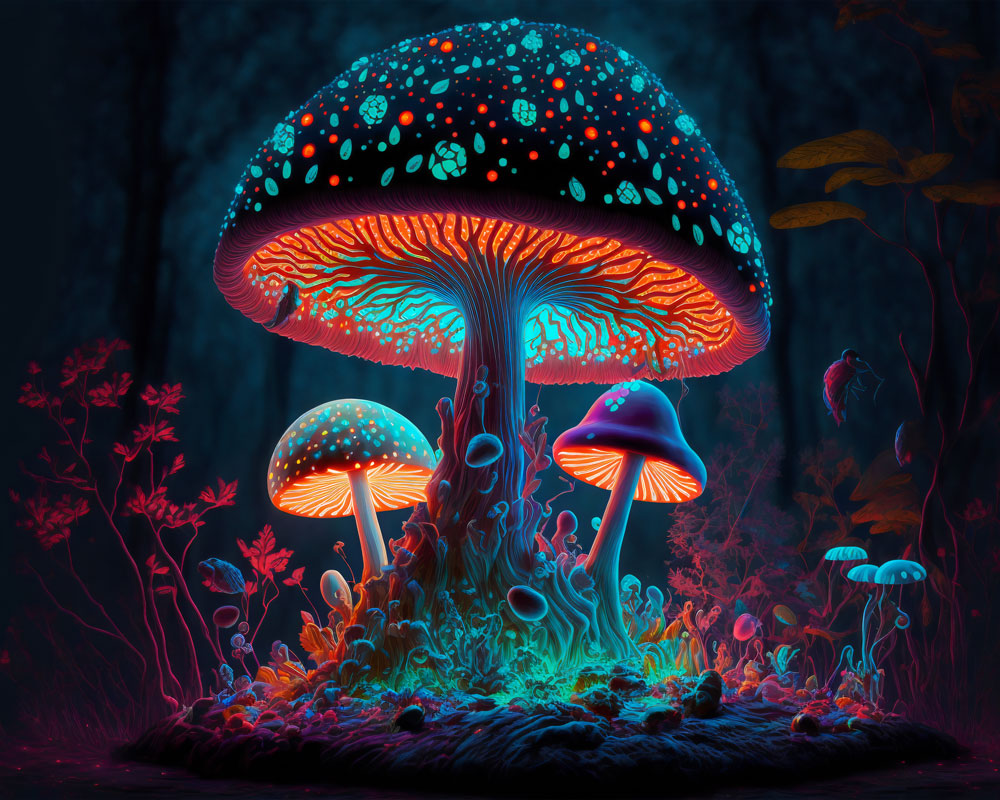 Magic Mushroon Wall Hanging | Shamanic Tapestry | Visionary Psychedeli ...