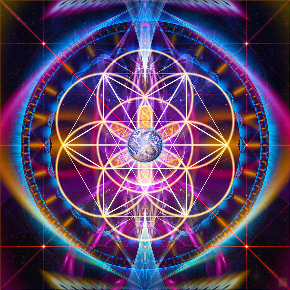 New Earth Sacred Geometry Mandala Poster | Art | Print | Flower of Lif ...